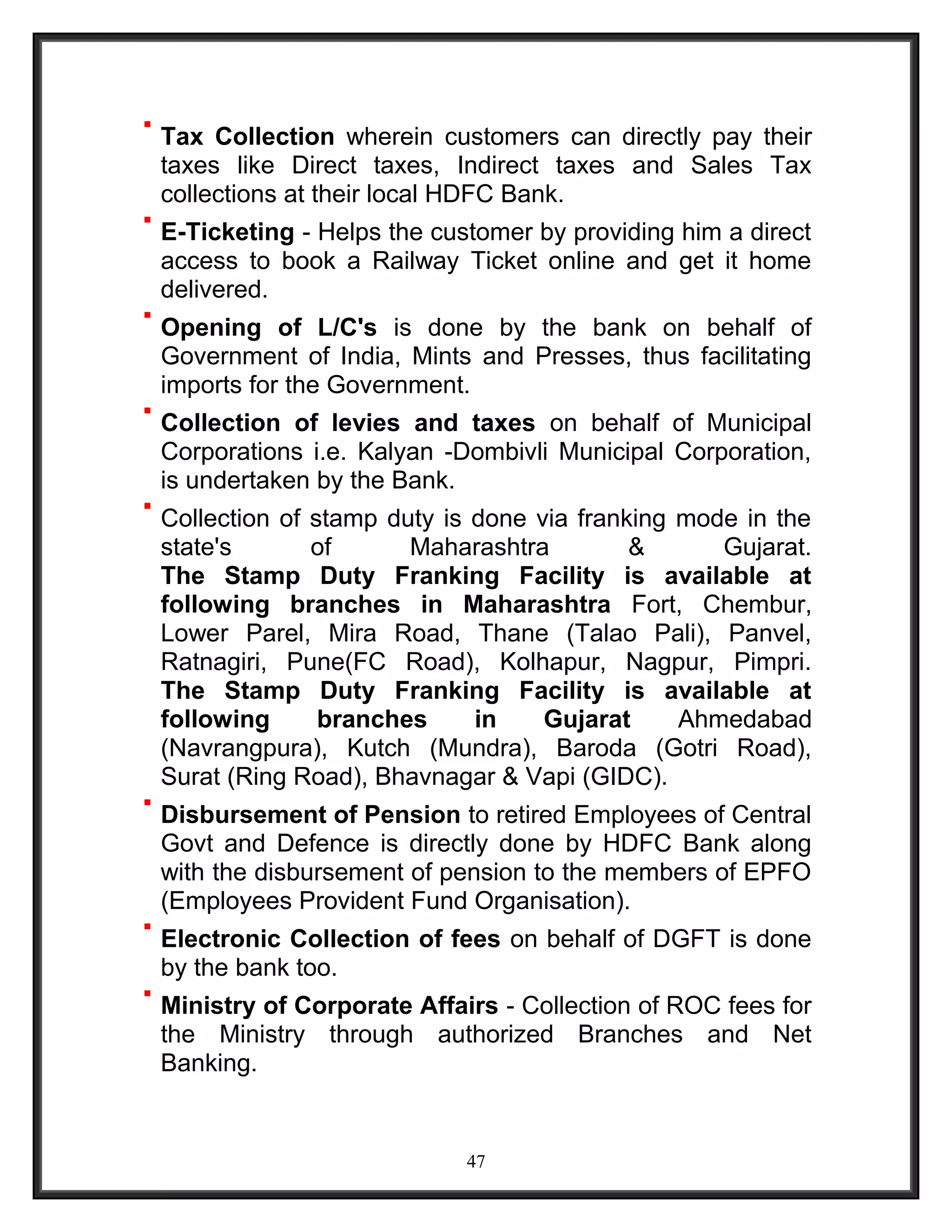 HDFC bank project report | DOC