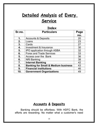 HDFC bank project report | DOC