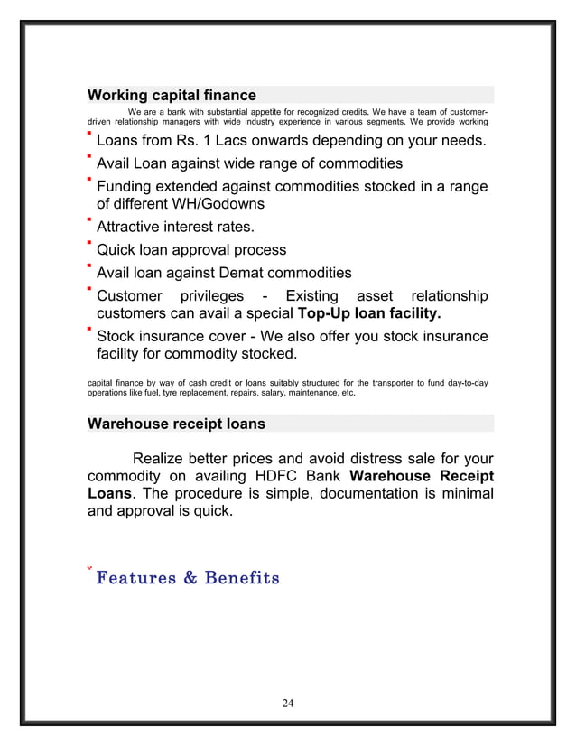 HDFC bank project report | DOC | Business Banking & Finance | Business