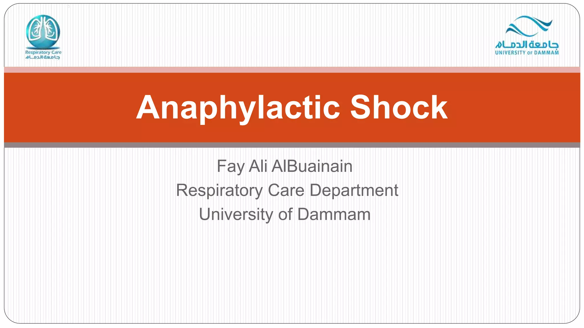 Anaphylactic Shock | PPTX