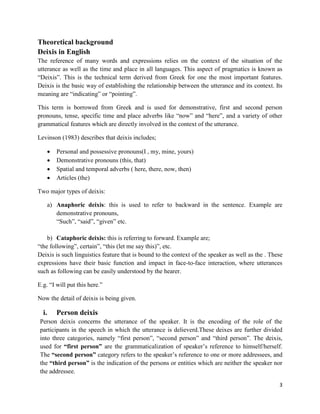 A Contrastive Analysis of Urdu and English deixis. | PDF