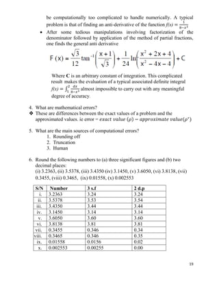 NUMERICA METHODS 1 final touch summary for test 1 | PDF