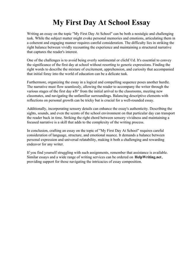 My First Day At School Essay.pdf