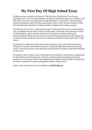 My First Day Of High School Essay.pdf