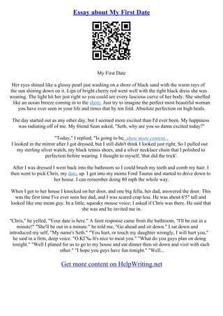 My First Essay | PDF