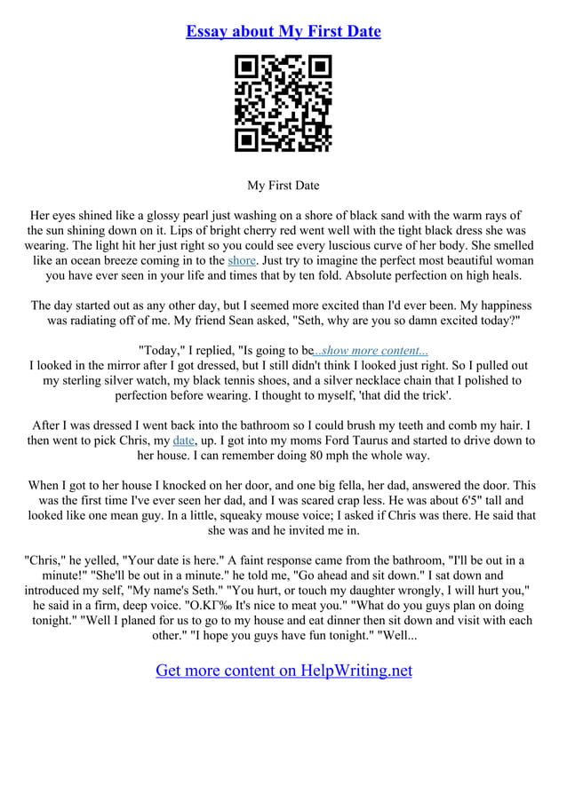 My First Essay | PDF
