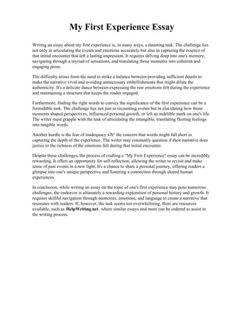 My First Experience Essay.pdf