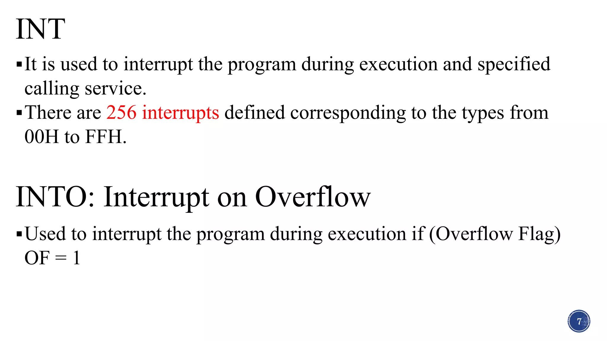 Branching instructions in 8086 microprocessor | PPTX