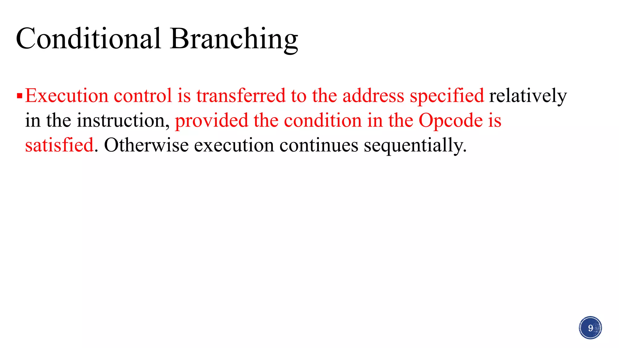 Branching instructions in 8086 microprocessor | PPTX