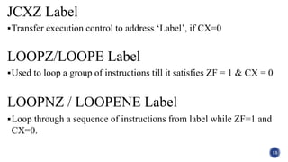 Branching instructions in 8086 microprocessor | PPTX