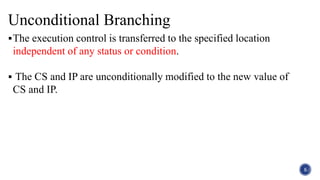 Branching instructions in 8086 microprocessor | PPTX
