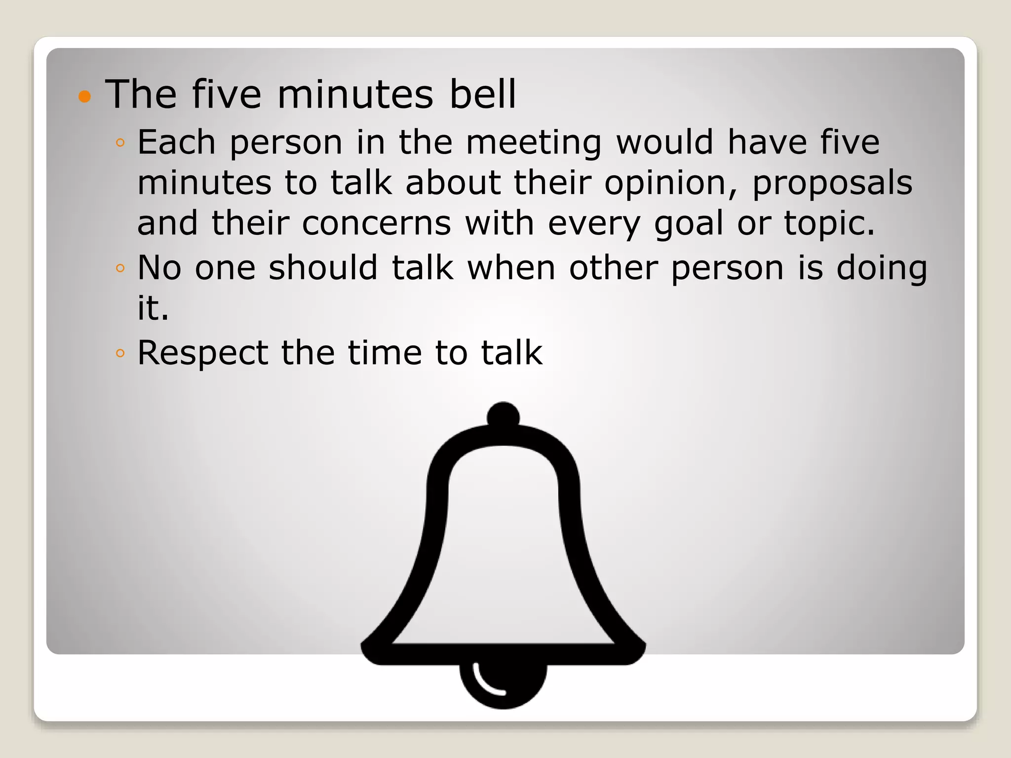 My five minutes bell | PPTX