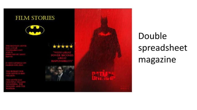 My front cover and double spreadsheet magazine | PPT