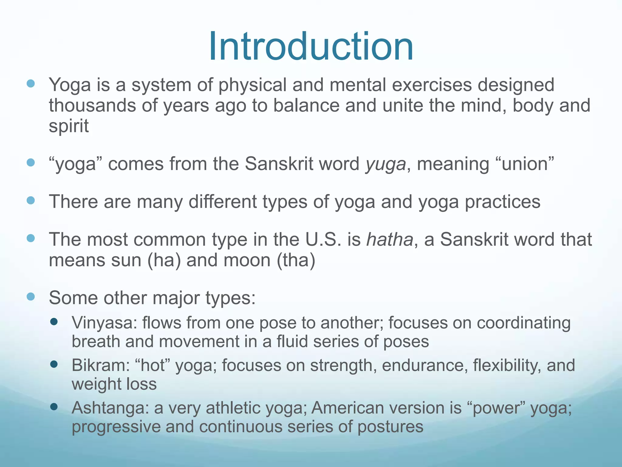 Yoga Introduction | PPTX