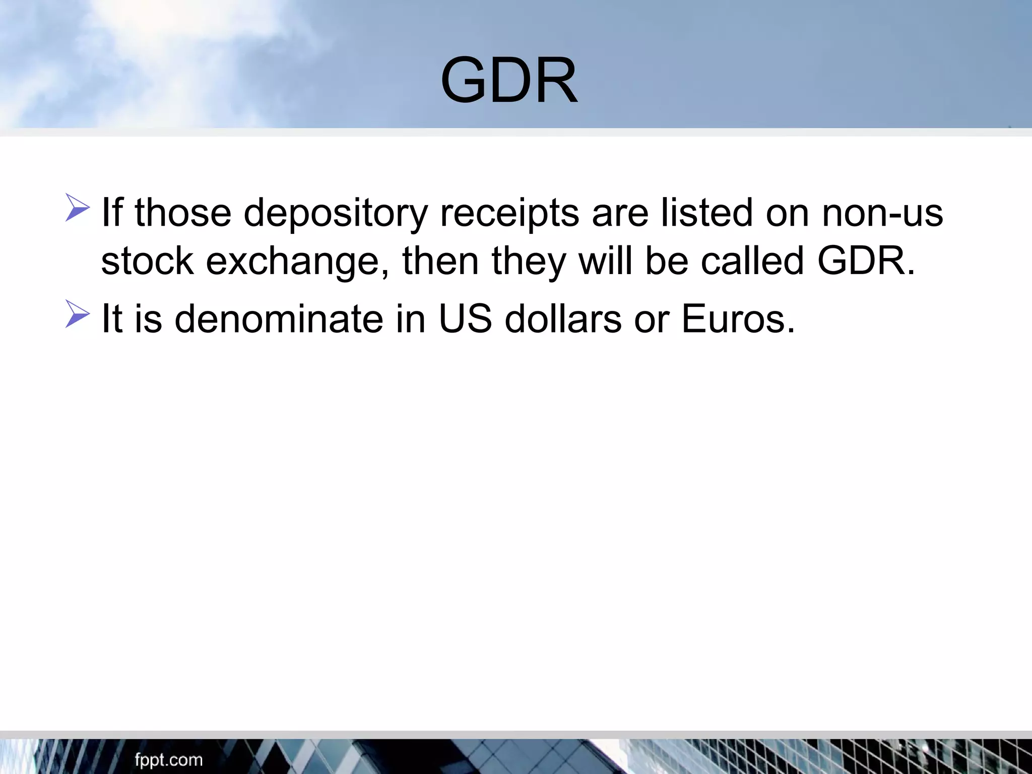Global Depository Receipt | PPT
