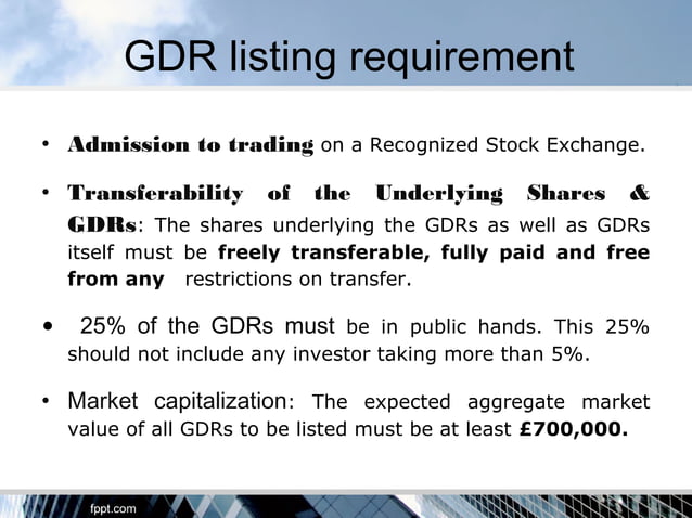 Global Depository Receipt | PPT | Currencies | Economy