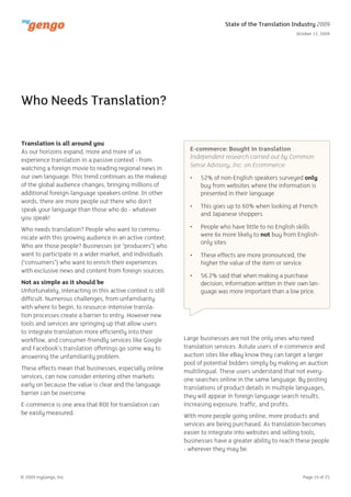 MyGengo.com State Of Global Translation Industry (2009) | PDF ...