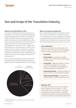 MyGengo.com State Of Global Translation Industry (2009) | PDF ...