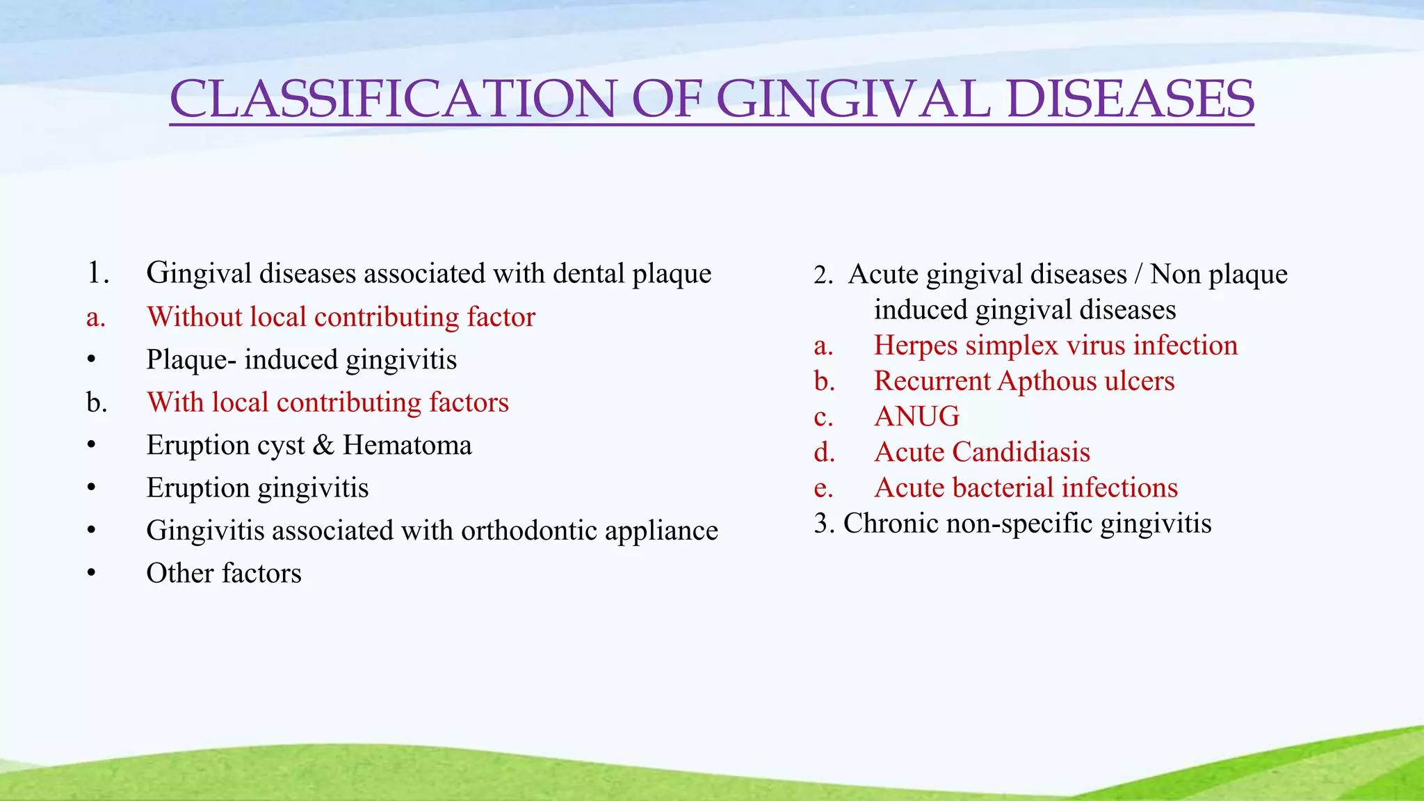 Gingival and periodontal diseases in children | PPTX