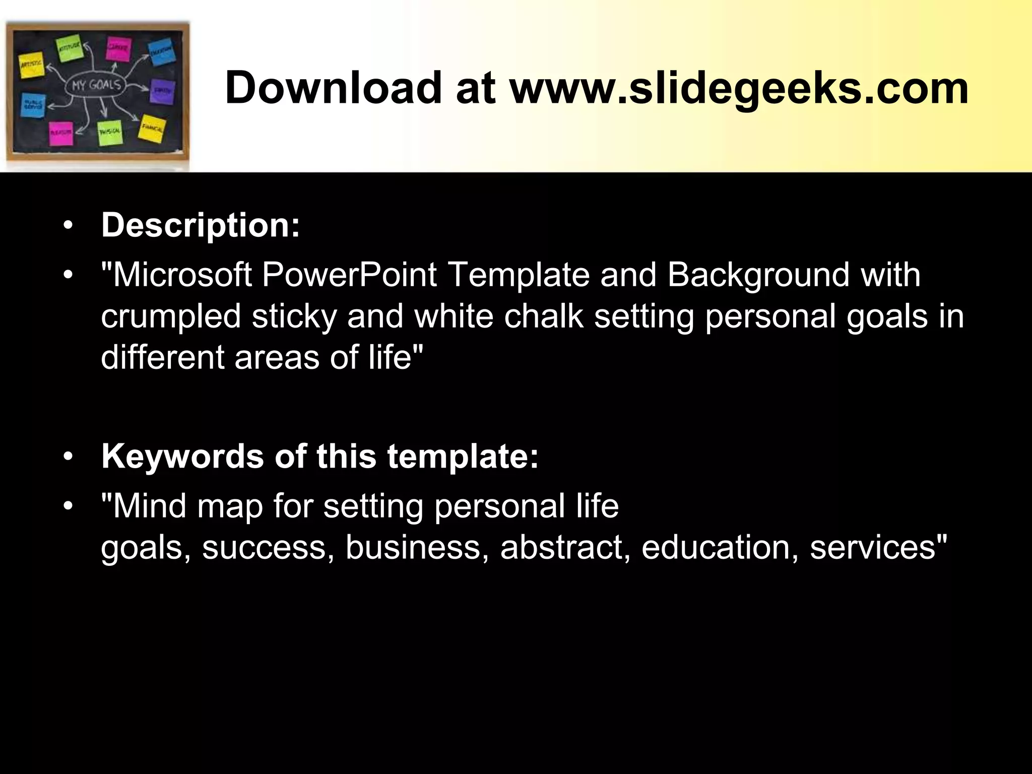 My goals ppt templates | PPTX