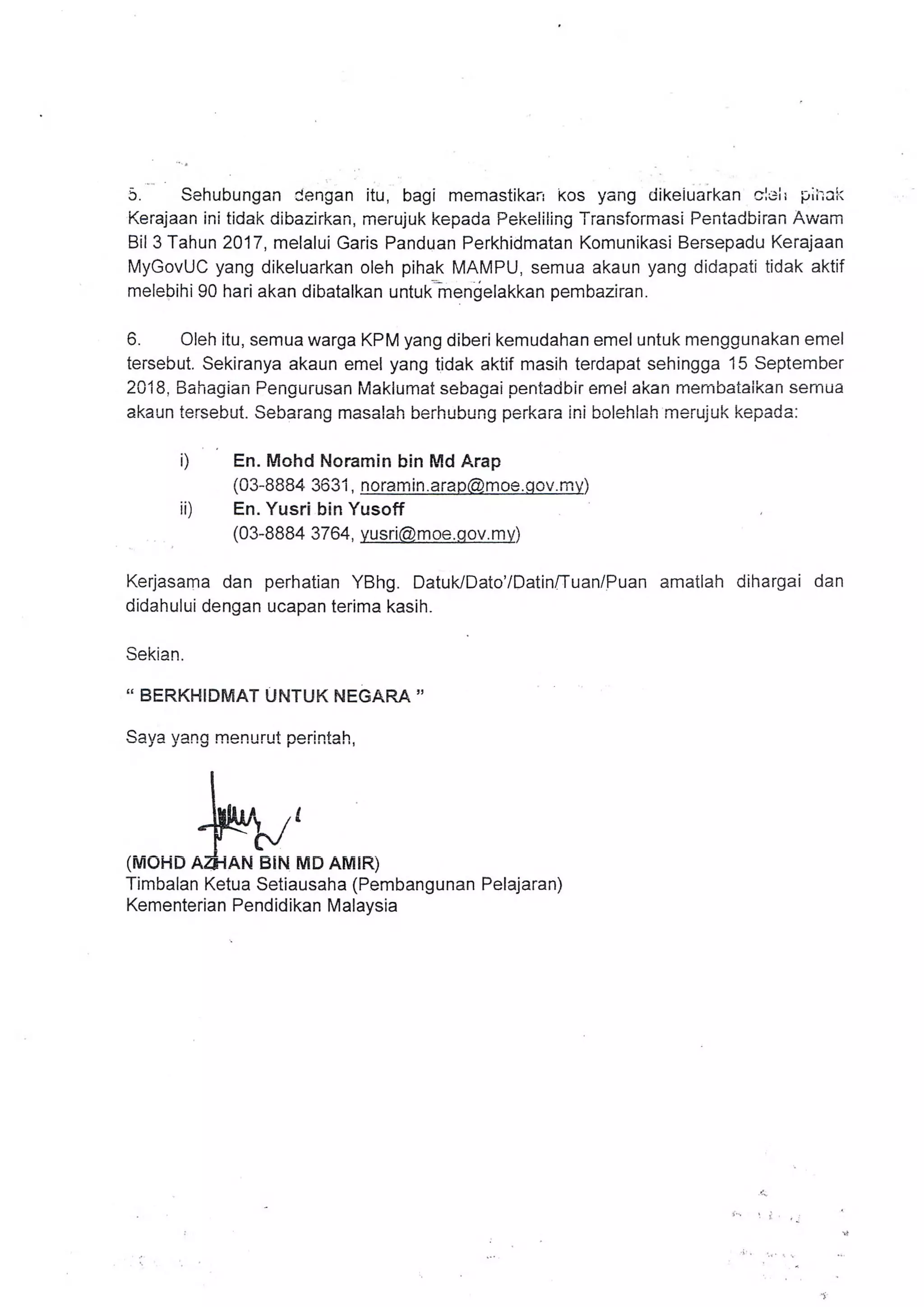 PENGGUNAAN EMEL MYGOVUC SEBAGAI EMEL RASMI BAGI SEMUA WARGA KEMENTERIAN ...