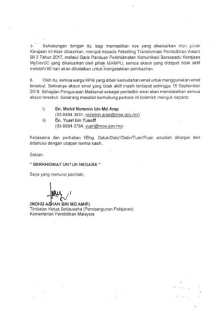 PENGGUNAAN EMEL MYGOVUC SEBAGAI EMEL RASMI BAGI SEMUA WARGA KEMENTERIAN ...