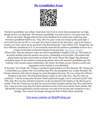 My Grandfather Essay | PDF