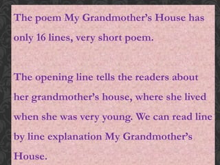 My Grandmother's House | PPTX