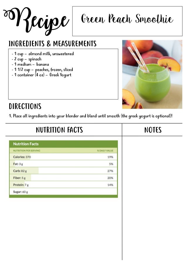 My Healthy Recipe Book