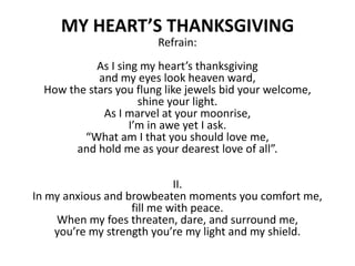 My heart’s thanksgiving | PPTX