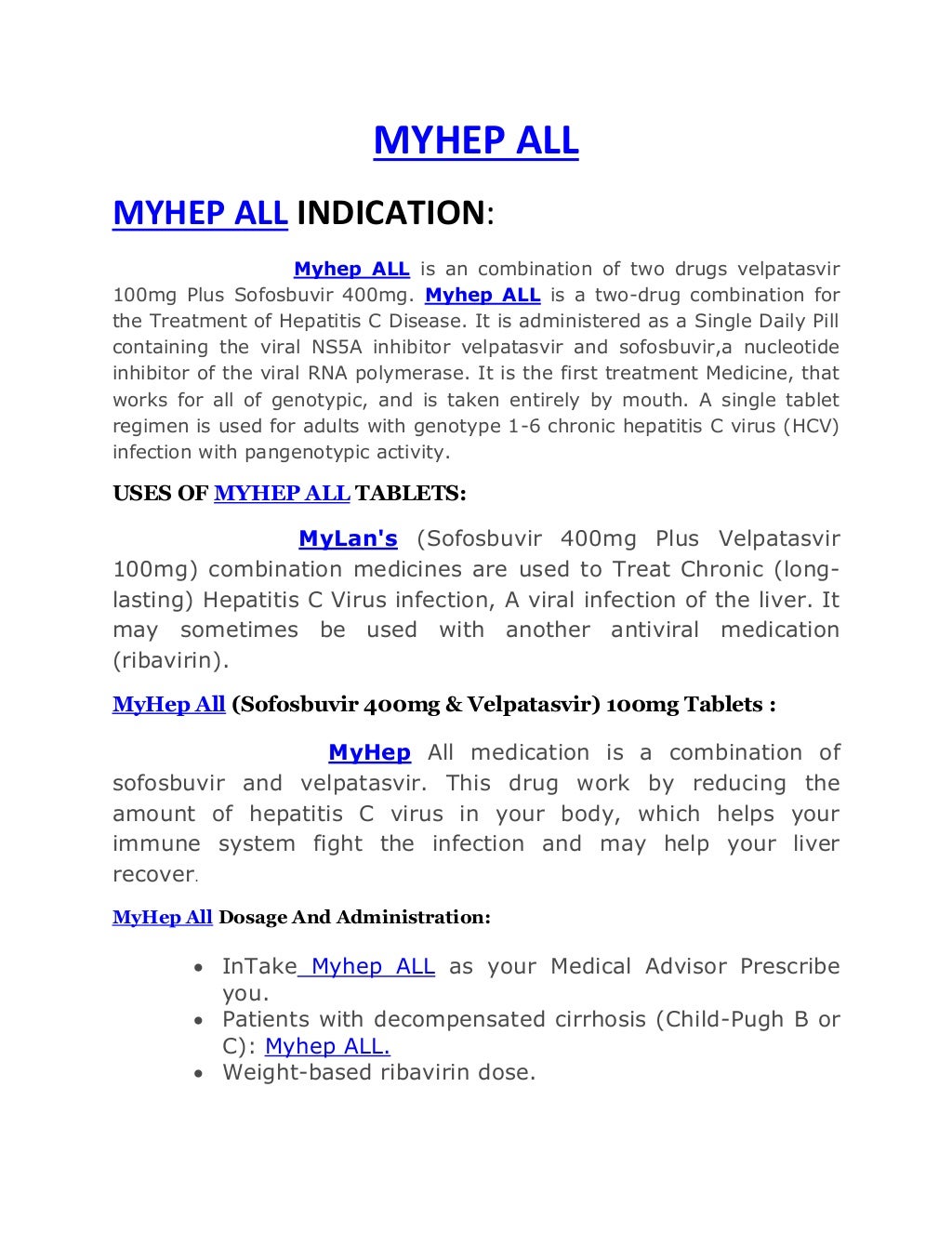Myhep all Tablets
