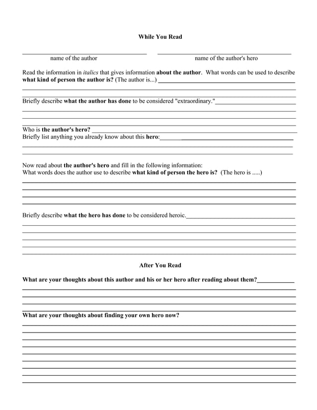 My hero book_handout | PDF