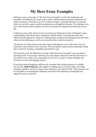 My Hero Essay Examples | PDF