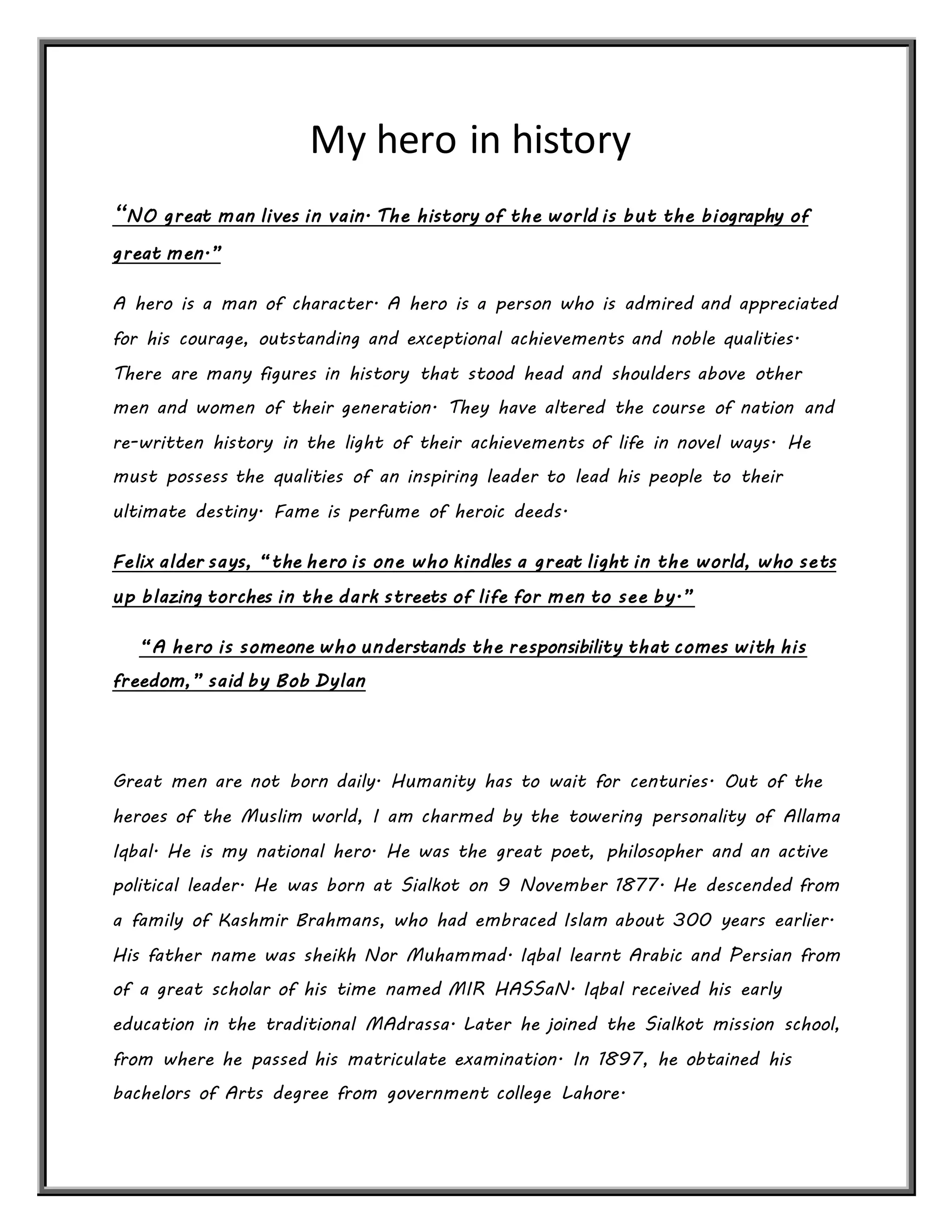 My hero in history | DOCX