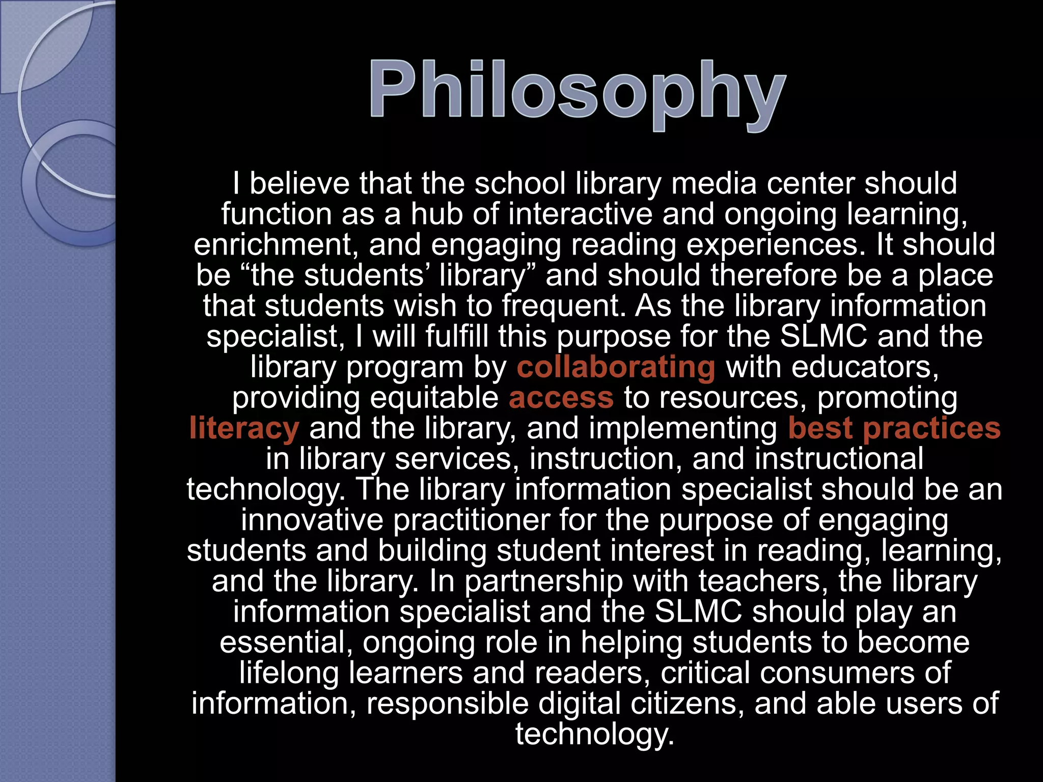 My high school library vision | PPTX