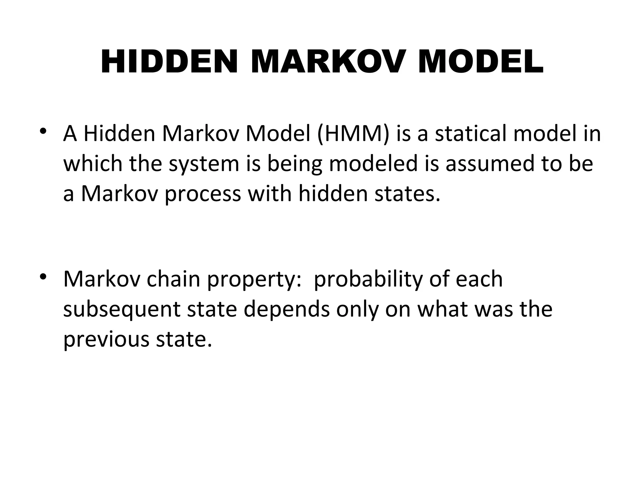HMM (Hidden Markov Model) | PPT