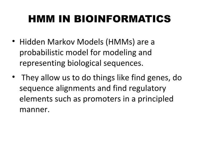 HMM (Hidden Markov Model) | PPT