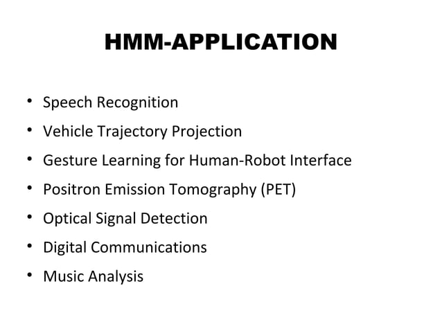 HMM (Hidden Markov Model) | PPT