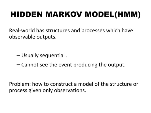 HMM (Hidden Markov Model) | PPT