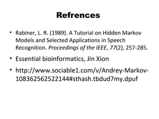 HMM (Hidden Markov Model) | PPT