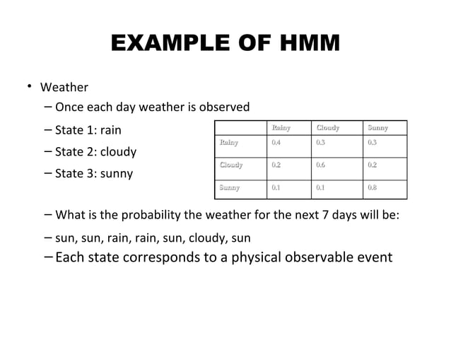 HMM (Hidden Markov Model) | PPT