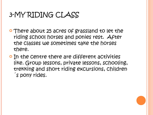 My Horse Riding Class | PPT