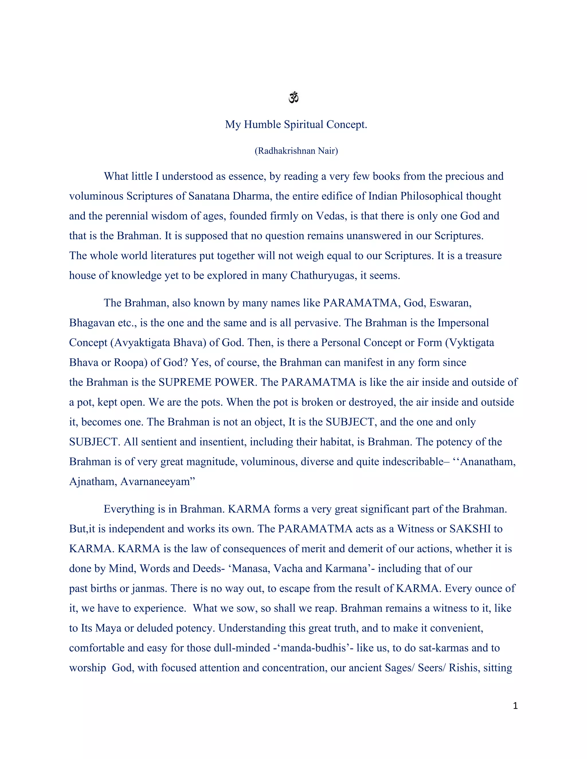 My humble spiritual concept | PDF