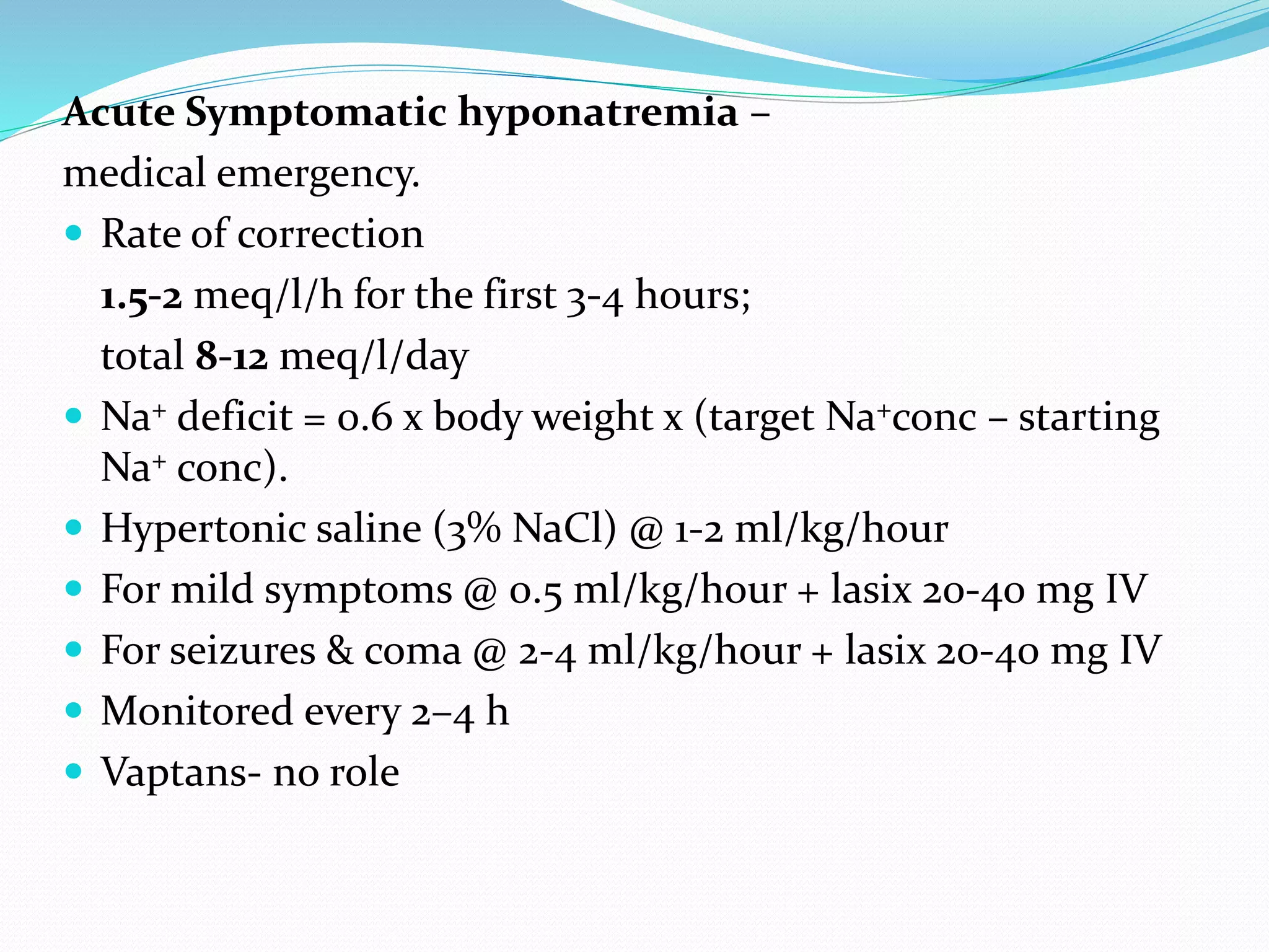 Approach to hyponatremia | PPTX