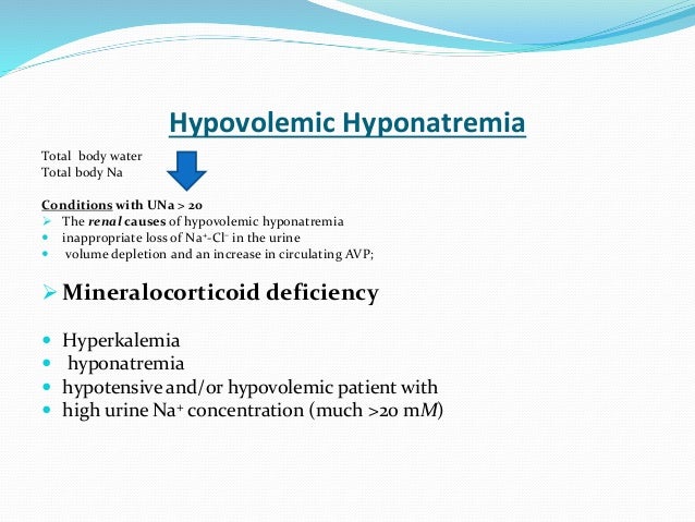 Approach to hyponatremia