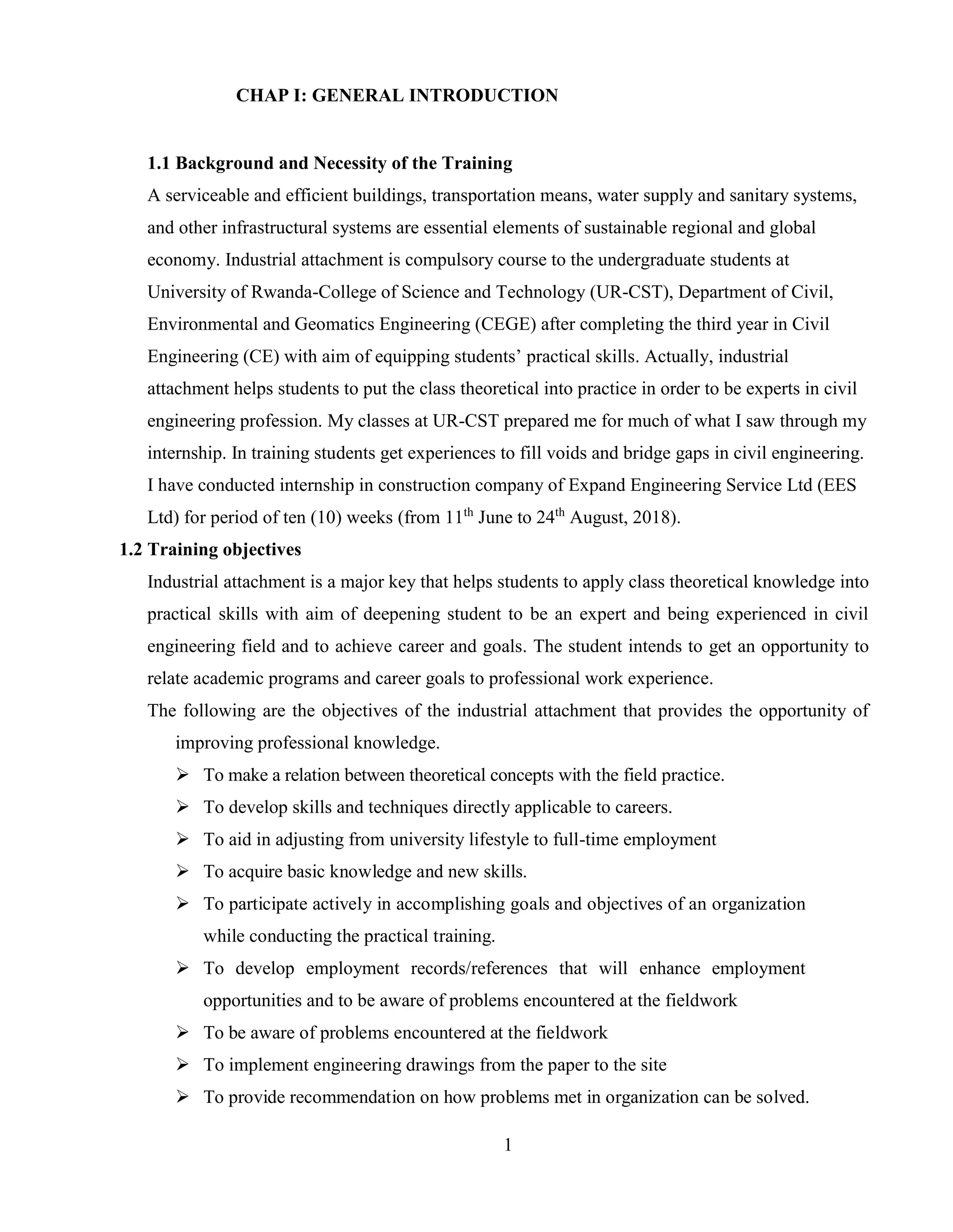 INDUSTRIAL ATTACHMENT REPORT By Innocent Nsengimana | PDF