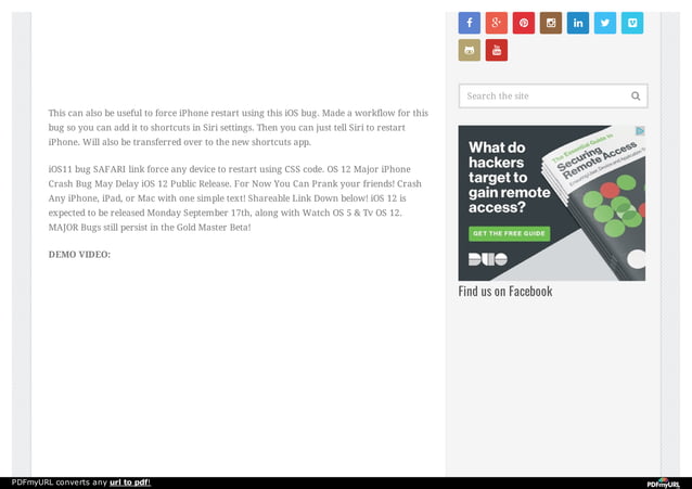 New iOS12 iOS11 bug safari crash iphone restart | PPT