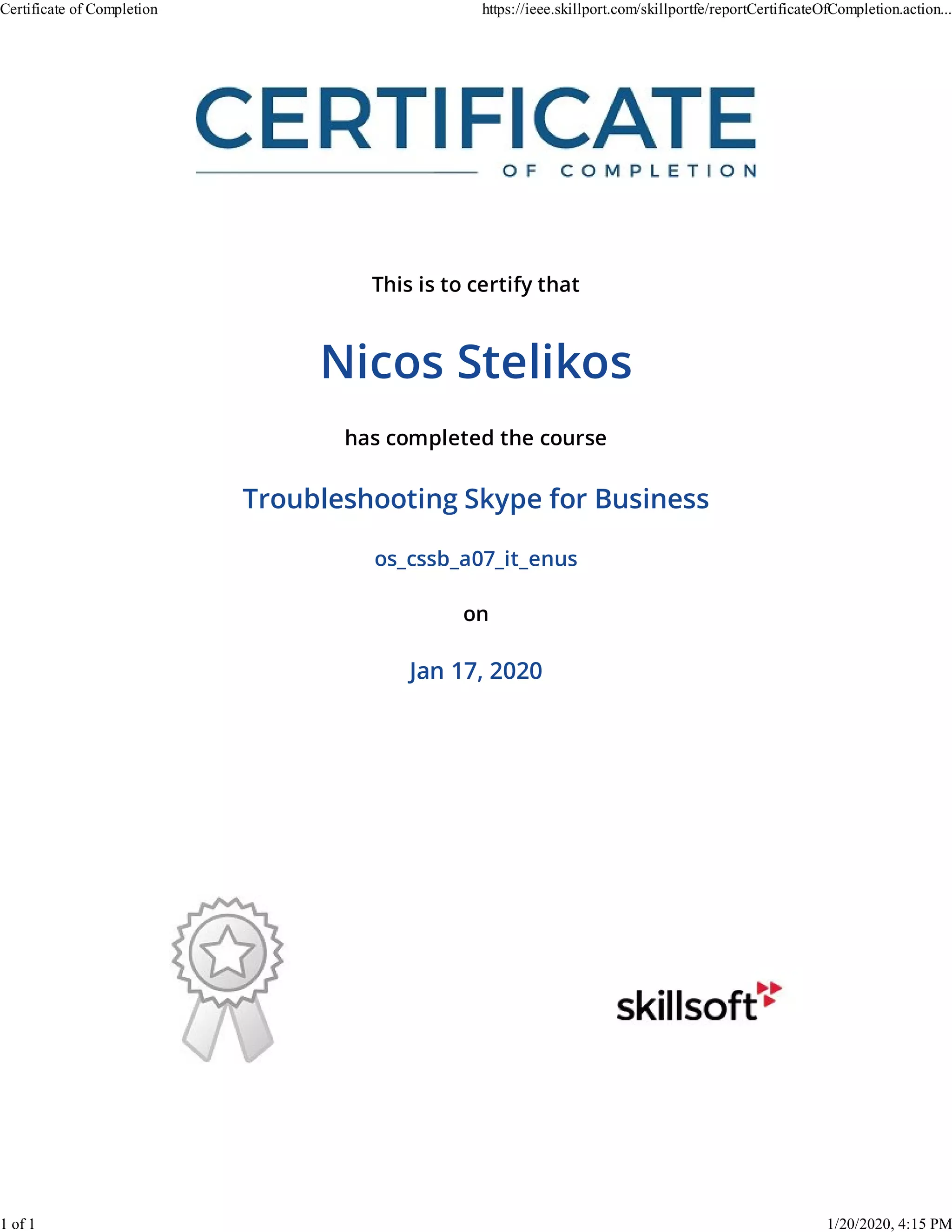 My ieee skillport courses | PDF