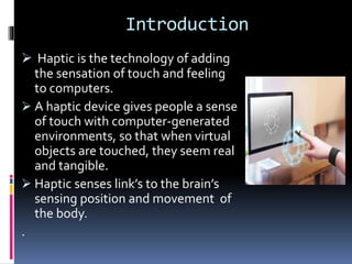 Haptic Technology #Manoj_Rockstar | PPT