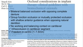 Implant occlusion | PPTX